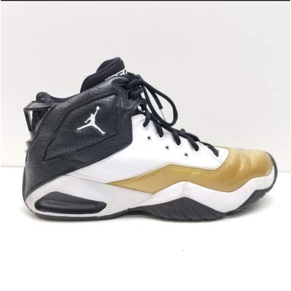 Nike | Shoes | Nike Air Jordan Bloyal White Black Gold Basketball Shoes ...